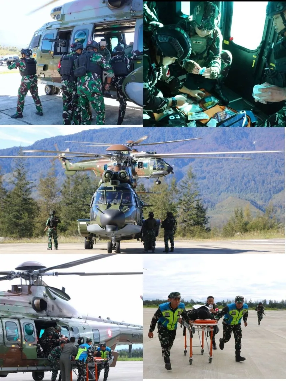 Dua Helikopter TNI AU Evakuasi Korban Luka Tembak dalam Operasi Medevac ...
